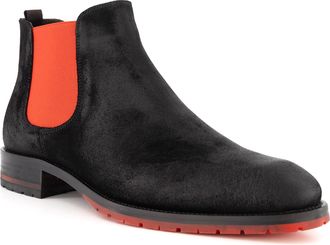 Rosso E Nero Herren Chelsea Boots schwarz Velours