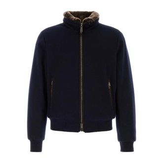 Moorer Navy Blue Wool Blend Down Jacket - - Jackets - Herren - Blau - L