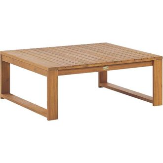 Beliani Beliani - Table Basse Moderne en Bois dAcacia 90 x 75 cm pour Ensemble de Jardin Bois Clair Timor ii