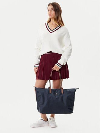 Tommy Hilfiger Handtasche Popette Maxi Tote AW0AW17996 Dunkelblau