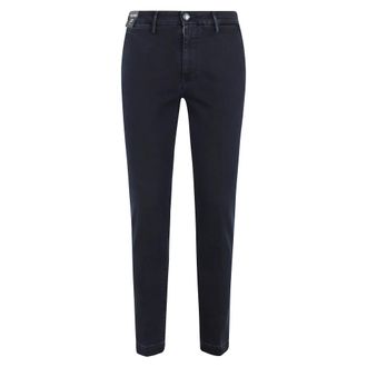 Re-hash Blau Schwarze Denim Hose mit Amerikanischen Taschen - - Jeans - Herren - Blau - W40