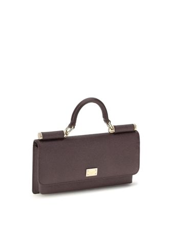 Dolce & Gabbana Womens Micro Sicily Shoulder Bag Mosto Calf Leather Bos Taurus