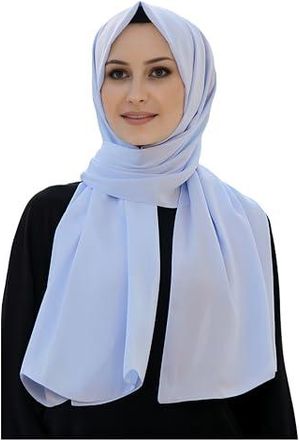Lina & Lily Medina &Eacute;charpe en soie opaque pour femme Hijab, bleu ciel, Taille unique