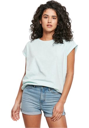 Urban Classics Ladies Color Melange Extended Shoulder Tee, Aqua Melange, XXL