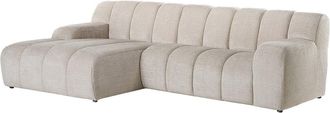 Vente-Unique Ecksofa - Ecke Links - Chenille Stoff Beige - BELADON