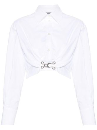 Moschino chemise en popeline à coupe crop - Blanc