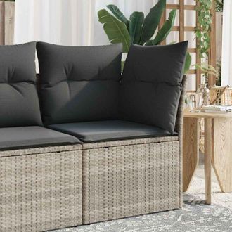 vidaXL Canap&eacute; dangle de jardin et coussins gris clair r&eacute;sine tress&eacute;e - Vidaxl
