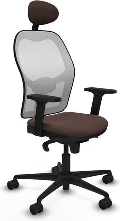 Piqueras y Crespo Call Center Jorquera St&uuml;hle mit 2D-Armen, h&ouml;henverstellbarer Lendenwirbelst&uuml;tze und festem Kopfteil, ausgestattet mit 5 Positionen, Wei&szlig;/Dunkelbraun