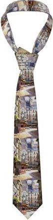 Generic Cravate Caf&eacute; De La Rue De Paris B&acirc;timent Europ&eacute;en R&eacute;glable Tie Tendance Cravates Homme Pour C&eacute;l&eacute;brations Accessoires &Eacute;v&eacute;nements