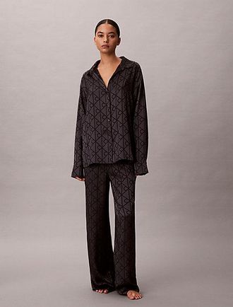 Calvin Klein Pantalon de pyjama en satin brillant imprim&eacute;