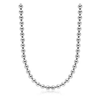Nialaya unisex, Accessoires, Gris, Taille: S Collier de perles m&eacute;talliques 8 mm avec argent