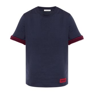 Moncler Logo T-Shirt - - Tops - Damen - Blau - XS