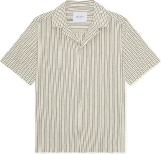 Les Deux Homme, Chemises, Beige, Taille: M Coton / Lin Shirt