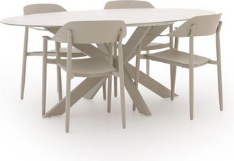 Bellagio la vita attrattiva Bellagio Valli/Furato Ellipse 200 cm Gartenm&ouml;bel-Set 5-teilig