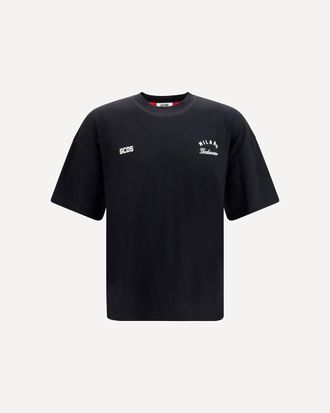 GCDS Cotton crewneck T-shirt with back logo Male XL