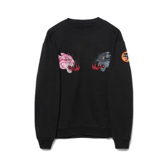maharishi Dualit&auml;t Panther Crew Sweatshirt - - Sweatshirts & Hoodies - Herren - Schwarzk - L