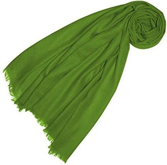 Lorenzo Cana Echarpe de 100% Cachemire pour la femme - 70 x 200 cm, unicolore, monochrome - souple et noble - une sensation de luxe en vert fonc&eacute; vert olive