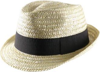 Classic Italy Chapeau Trilby Paille Homme ou Femme Classic Trilby Paille - Taille 60 cm - Blanc
