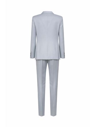 Tagliatore Mens Single-Breasted Suit Bruce Pearl Virgin Wool Grey Suits