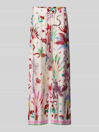 Milano Wide Leg Hose aus Viskose im Allover-Look