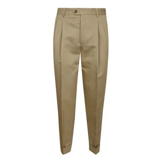 Pantaloni Torino Homme, Pantalons, Beige, Taille: XL Pantalon beige en coton et lin avec plis