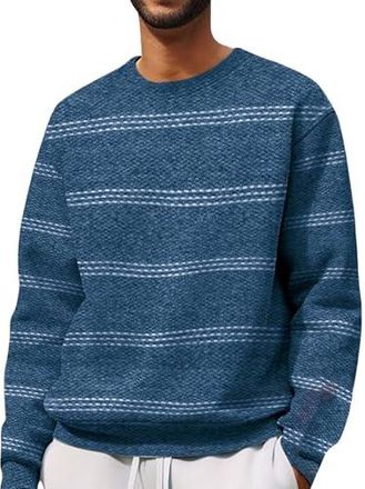 Generic Sweat-shirts pour hommes Pulls Homme Automne et Hiver Loisirs Voyage Sport Plaid Slim Fit Manches Longues Pull Top avec Manches Longues Casual Sweatsh