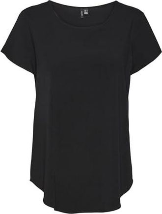Vero Moda Blouse Femme à Manches Courtes col Rond Coupe Classique, Couleurs:Noir, Taille:XXL