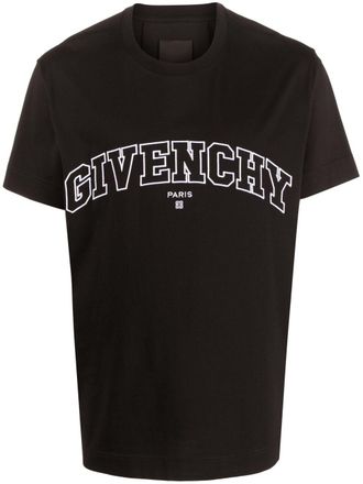 Givenchy t-shirt en coton à logo brodé - Noir