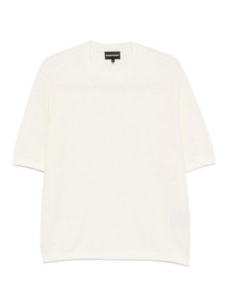 Emporio Armani Pull Col Rond - Blanc