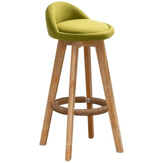 Generic Moderner Barhocker aus Massivholz mit R&uuml;ckenlehne, 360&deg; drehbarer K&uuml;chenstuhl mit Fu&szlig;st&uuml;tze, Robustes Design f&uuml;r Zuhause und Gastronomie, 37 x 37 x 53