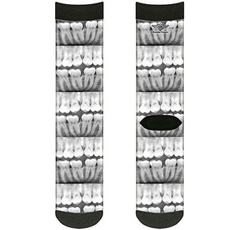 Buckle Down Chaussettes, Col Rond Noir/Blanc, Taille Unique Mixte Adulte