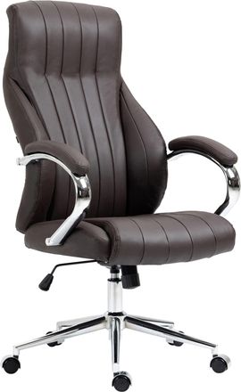 Clp Bürostuhl Wigan Echtleder I Schreibtischsessel Mit Wippfunktion Und Stufenloser Höhenverstellung I Chefsessel Mit Leichtlaufrollen, Farbe:braun