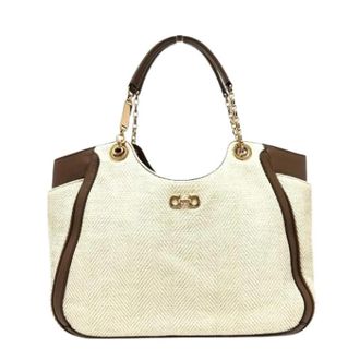 Ferragamo Pre-owned Canvas schultertasche - - Pre-owned - Damen - Beige - ONE SIZE