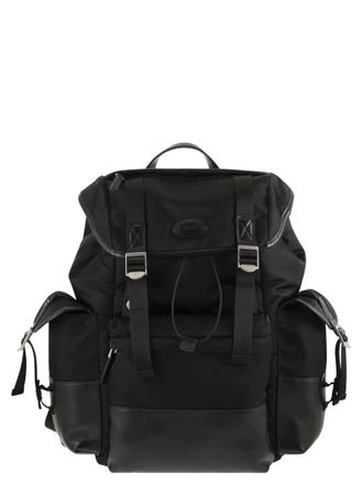Tod's Tods Rucks&auml;cke - Structured Fabric And Nappa Leather Backpack - Gr. unisize - in Schwarz - f&uuml;r Damen