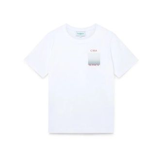 Casablanca D&eacute;grad&eacute; Logo T-Shirt - - Tops - Herren - Wei&szlig; - S