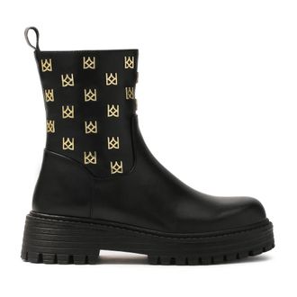 Kazar Stiefel mit Rei&szlig;verschluss verziert mit Metallmonogrammen.Dieses Produkt f&auml;llt gro&szlig; aus. - - Shoes - Damen - Schwarzk - 40 EU