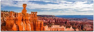 Paul Sinus Art Panoramabild auf Leinwand und Keilrahmen 120x40cm USA Bryce Canyon Nationalpark Wolken