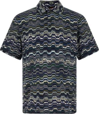 Missoni Homme, Chemises, Multicolore, Taille: XL Polo en maille de coton &agrave; motif zig-zag