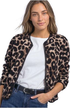 Street One Fellimitatjacke bunt,Casual,Polyester,Gemustert,Rundhals,Langarm,Regular Fit