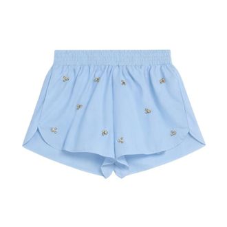 A Paper Kid Femme, Shorts, Bleu, Taille: 40 FR Embellished Shorts