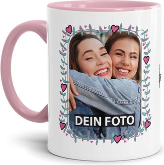 Tassendruck Tasse mit Spruch - Best Friends - mit Zwei eigenen Fotos selbst gestalten - f&uuml;r Beste Freunde - Pers&ouml;nliches Freundschaftsgeschenk - Keramiktasse Inne