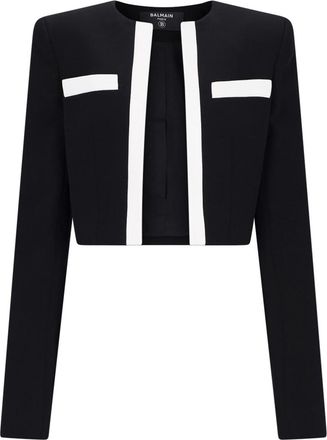 Balmain Rundhalspullover - Schwarz