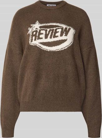 Review Strickpullover mit Label-Print