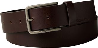 Calvin Klein Herren Gürtel Warmth Buckle Smooth 3,5 cm Eckige Schnalle, Braun (Ck Dark Brown/Antique Silver), 95 cm