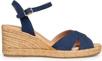 miMaO Espadrilles &agrave; talon compens&eacute; et lani&egrave;res crois&eacute;es MARINE, EU 39