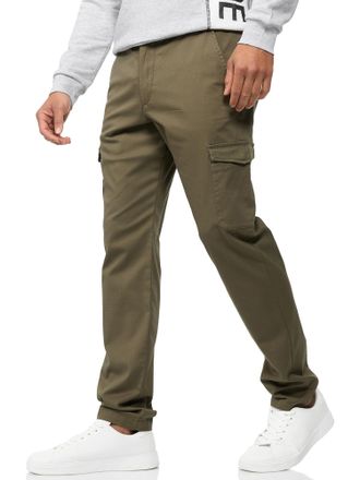 Indicode Herren INWalmie Cargohose aus 98% Baumwolle mit 6 Taschen | Freizeithose f&uuml;r M&auml;nner Army, 32/32