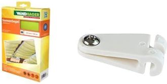 WINDHAGER Sonnensegel für Seilspanntechnik, Wintergarten und Terrassen Beschattung + Windhager Laufhaken zur Befestigung von Sonnensegel/Seilspannmarkise