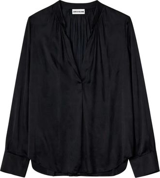 Zadig&Voltaire Femme, Blouses et Chemises, Noir, Taille: 40 FR Tink Satin Blouse