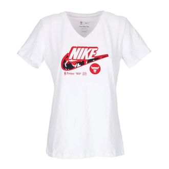 Nike Homme, Tops, Blanc, Taille: 42 FR Tee-shirt avec logo Chicago Bulls