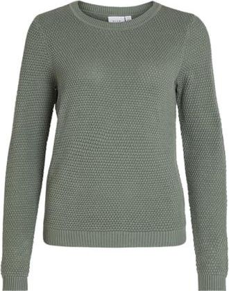Vila Vila Vidalo O-Cou L/S Knit Top/Su-Noos, Laurel Wreath, L Femme